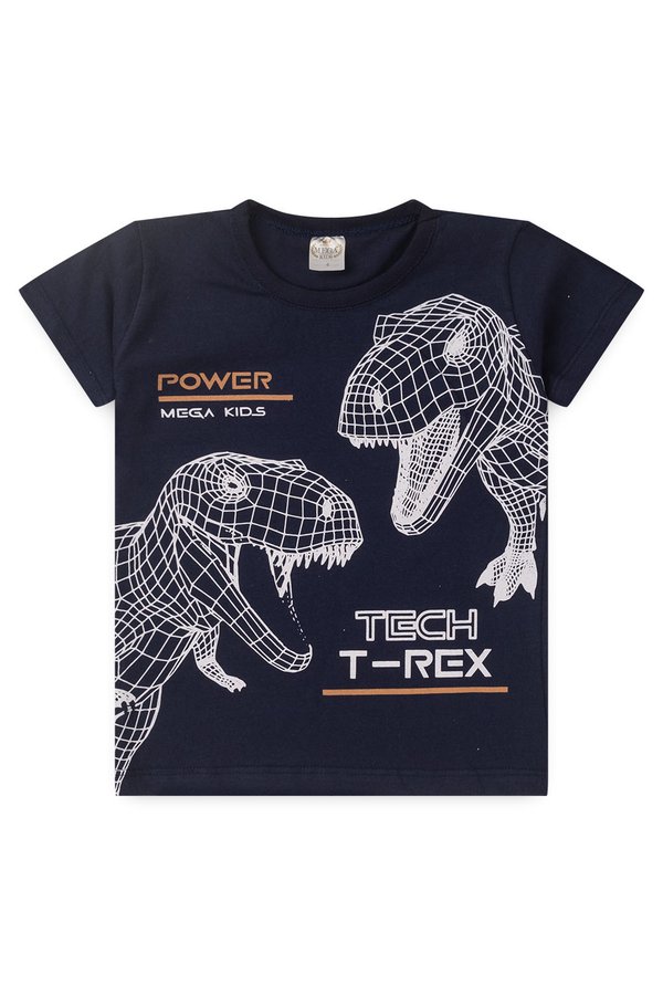 Conjunto Infantil Verão Masculino Power T-rex - Marinho